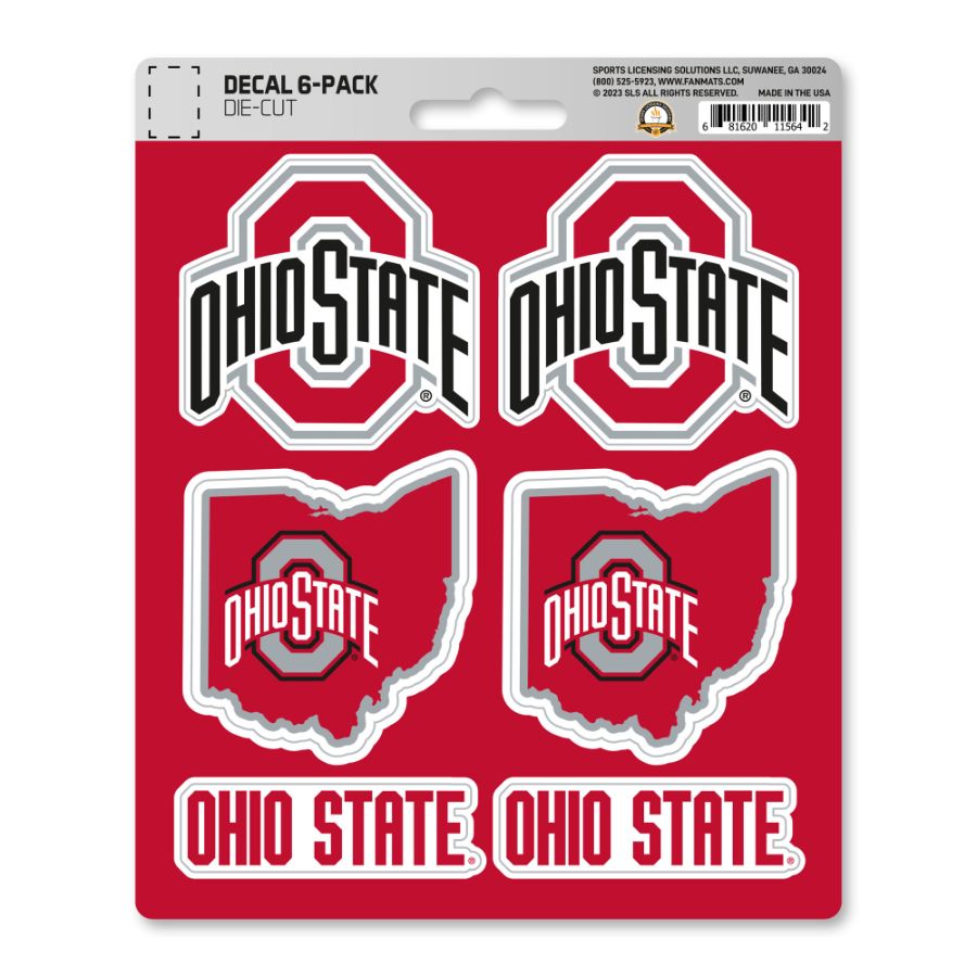 Ohio State University Buckeyes - Set Of 6 Sticker Sheet at Sticker Shoppe
