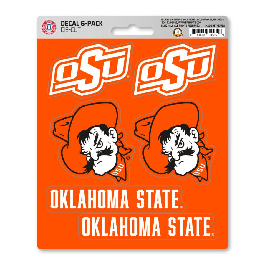 Oklahoma State University Cowboys - Set Of 6 Sticker Sheet at Sticker ...