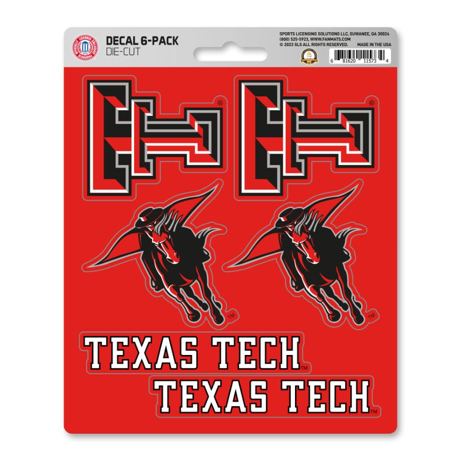 Texas Tech University Red Raiders - Set Of 6 Sticker Sheet at Sticker ...