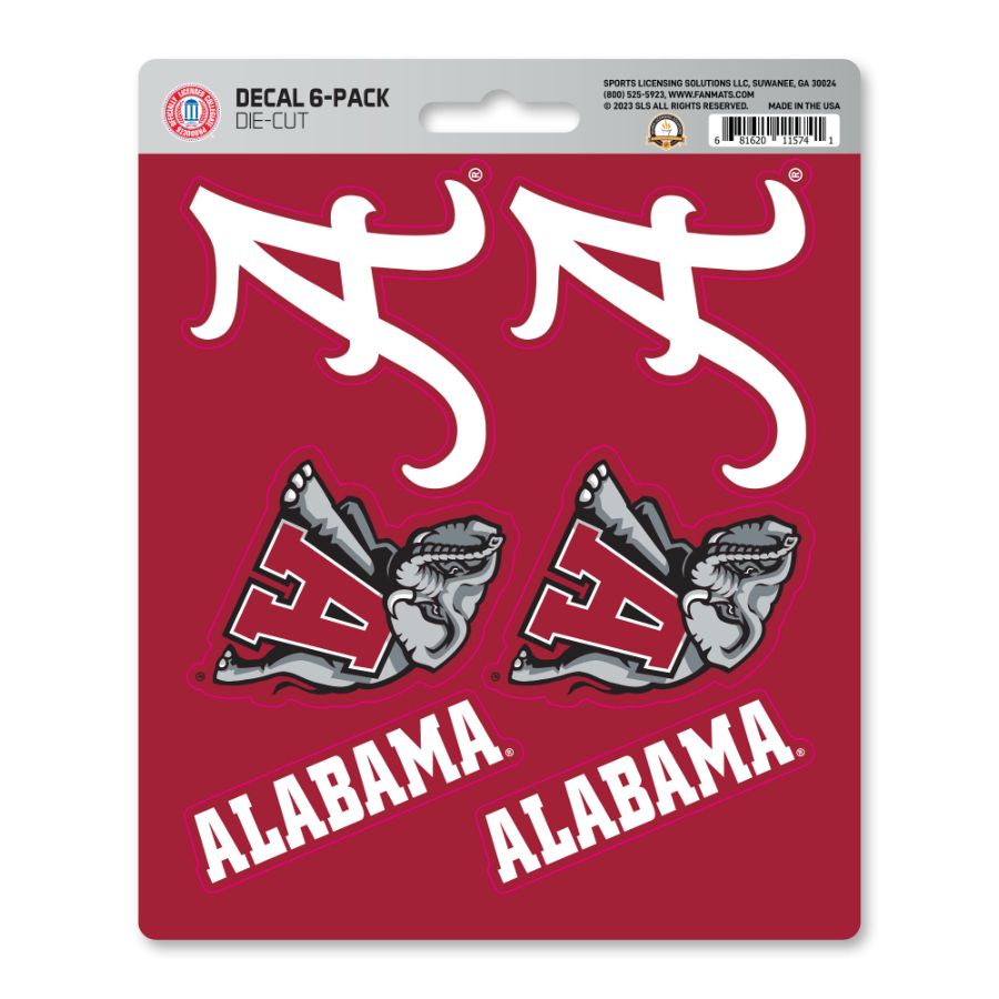 University of Alabama Crimson Tide - Set Of 6 Sticker Sheet at Sticker ...