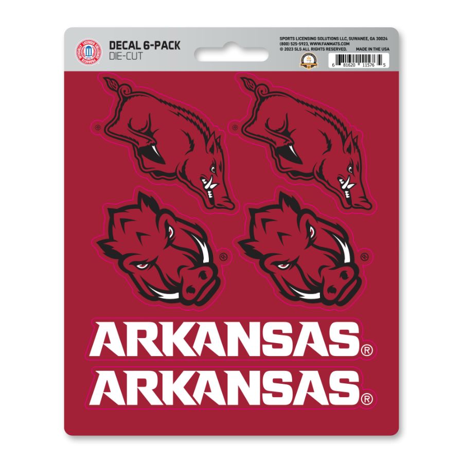 University Of Arkansas Razorbacks - Set Of 6 Sticker Sheet at Sticker ...