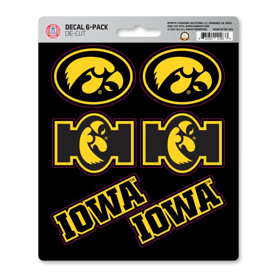 University Of Iowa Hawkeyes - Set Of 6 Sticker Sheet at Sticker Shoppe