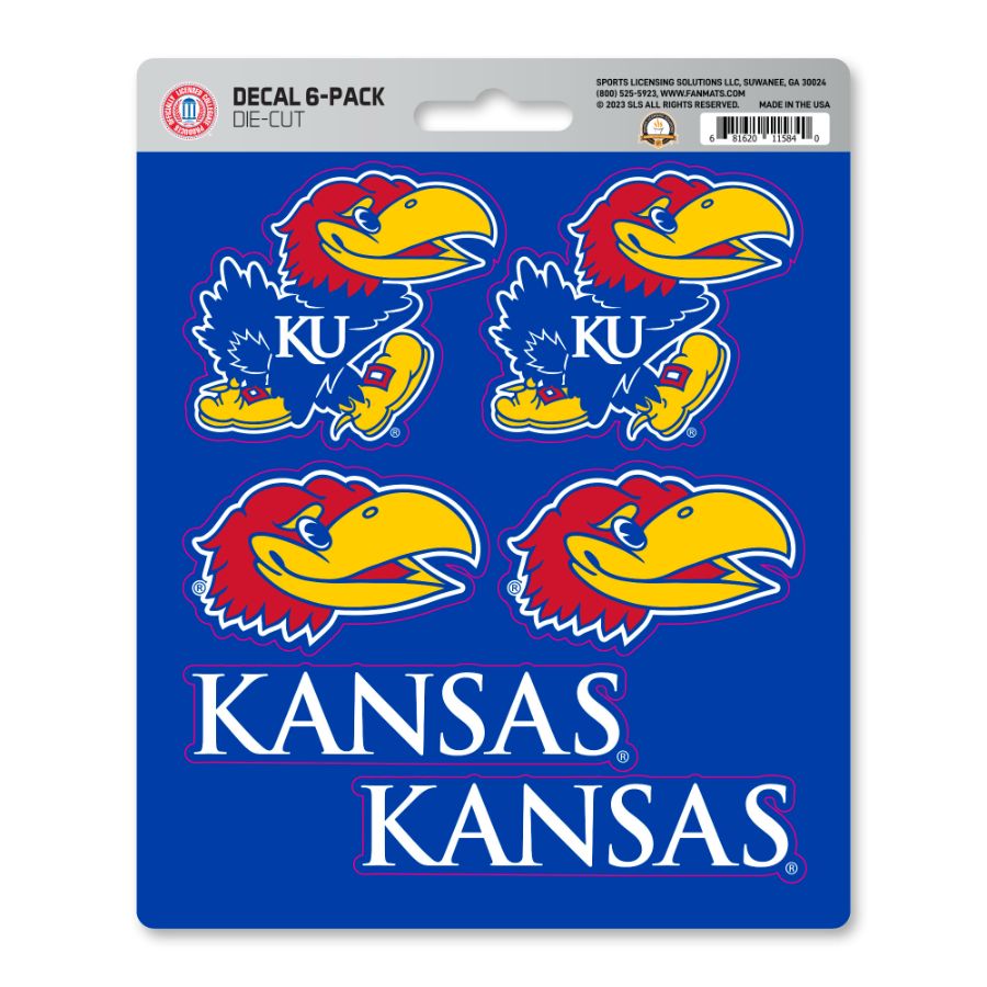 University Of Kansas Jayhawks - Set Of 6 Sticker Sheet at Sticker Shoppe