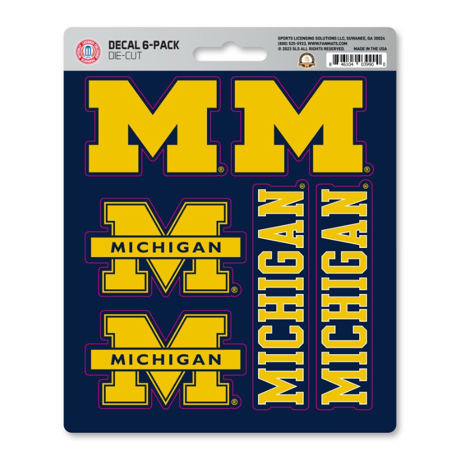 University Of Michigan Wolverines - Set Of 6 Sticker Sheet at Sticker ...