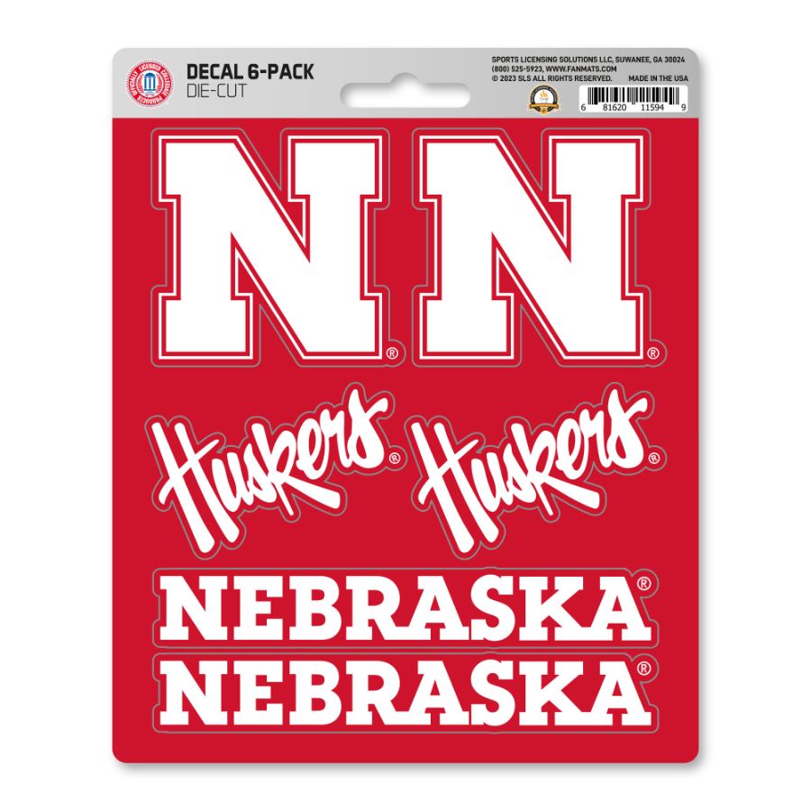 University Of Nebraska Cornhuskers - Set Of 6 Sticker Sheet at Sticker ...