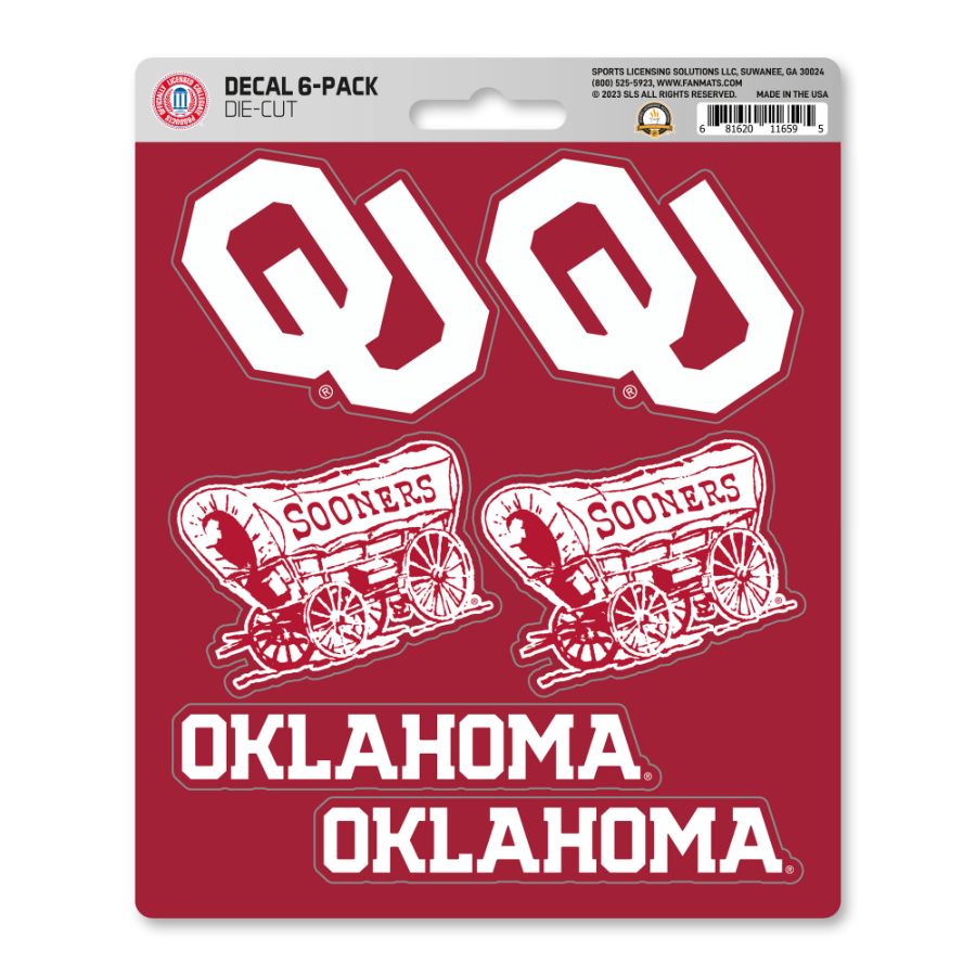 University Of Oklahoma Sooners - Set Of 6 Sticker Sheet at Sticker Shoppe
