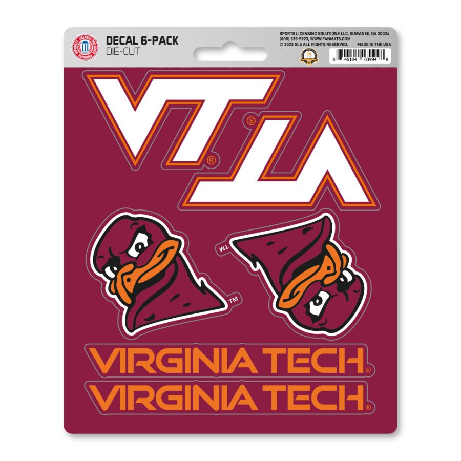 Virginia Tech Hokies - Set Of 6 Sticker Sheet at Sticker Shoppe