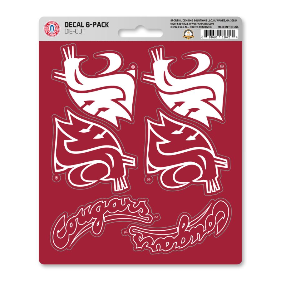 Washington State University Cougars - Set Of 6 Sticker Sheet at Sticker ...