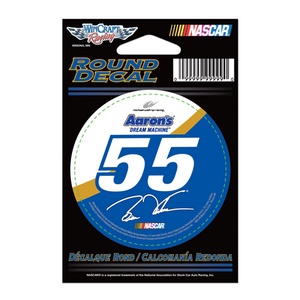 Brian Vickers #55 - 3x3 Round Vinyl Sticker at Sticker Shoppe