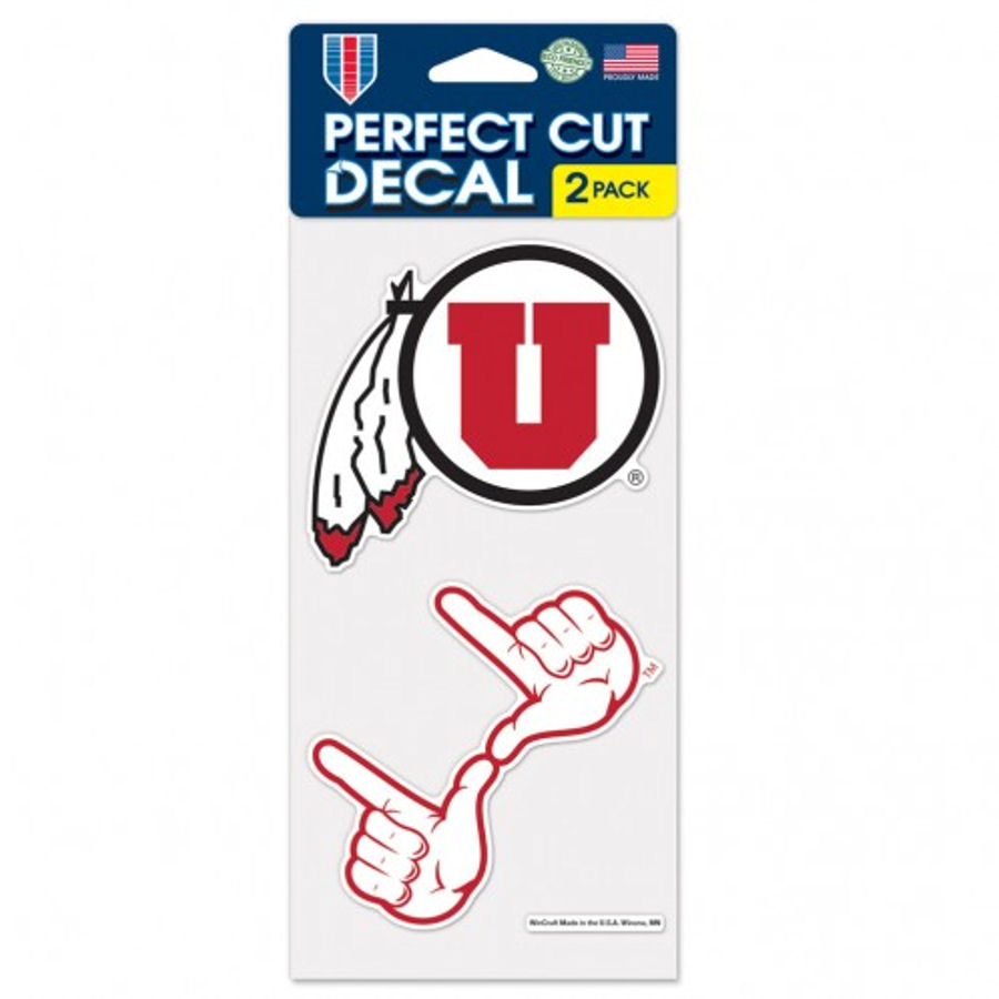 University Of Utah Utes - Set of Two 4x4 Die Cut Decals at Sticker Shoppe