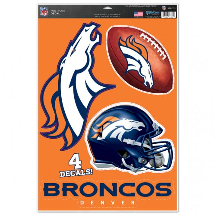 Denver Broncos - Set Of 4 Ultra Decals at Sticker Shoppe