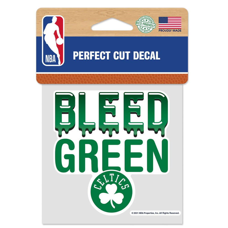 Boston Celtics Bleed Green Slogan - 4x4 Die Cut Decal at Sticker Shoppe