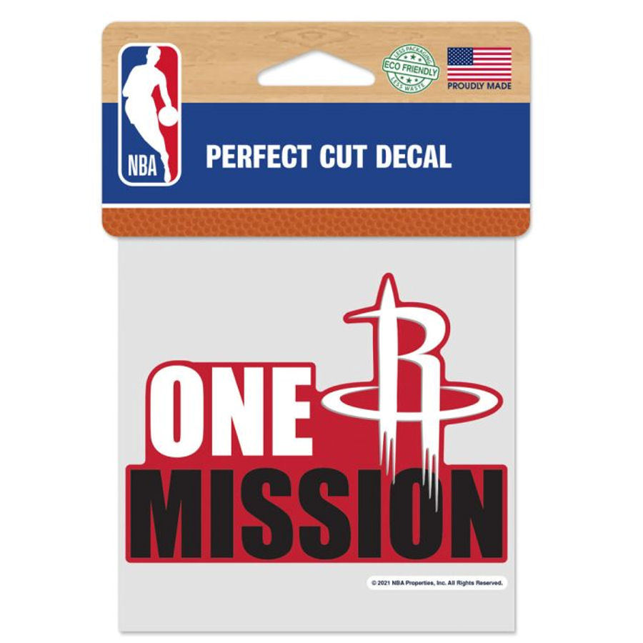 Houston Rockets One Mission Slogan - 4x4 Die Cut Decal at Sticker Shoppe