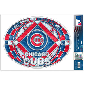 Chicago Cubs - Stained Glass 11x17 Ultra Decal at Sticker Shoppe