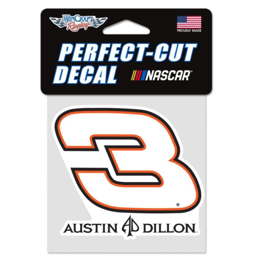 Austin Dillon #3 Whtie - 4x4 Die Cut Decal at Sticker Shoppe