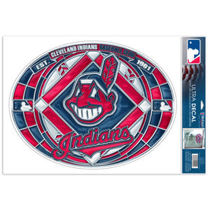 Cleveland Indians - Stained Glass 11x17 Ultra Decal at Sticker Shoppe
