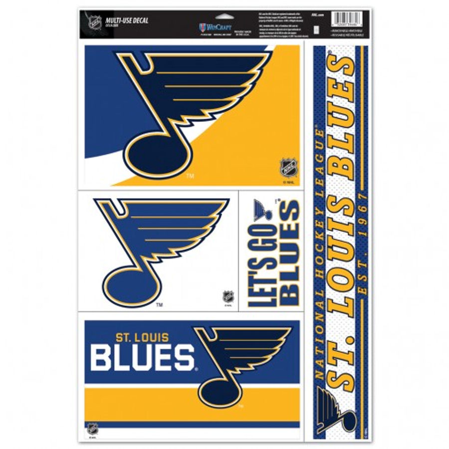 St. Louis Blues - Set of 5 Ultra Decals at Sticker Shoppe