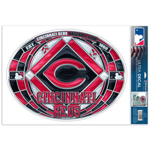 Cincinnati Reds - Stained Glass 11x17 Ultra Decal at Sticker Shoppe
