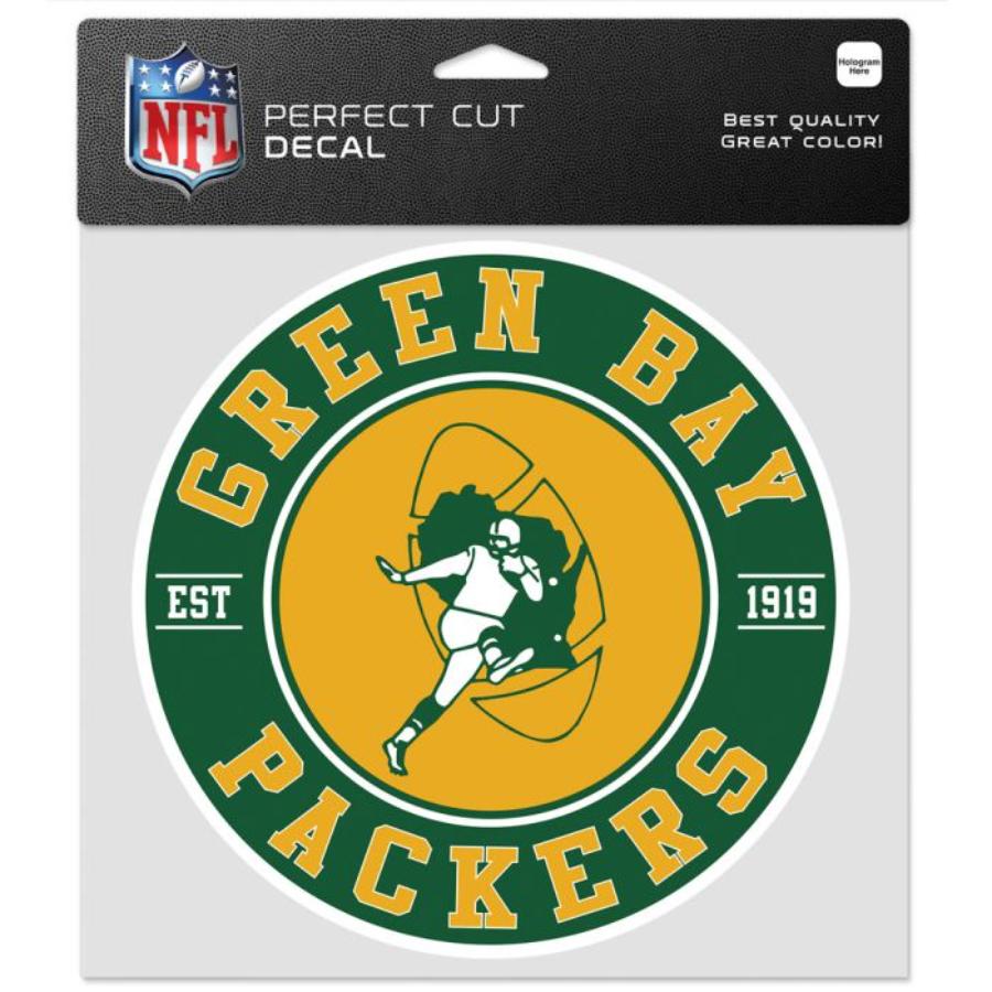 Green Bay Packers Round Retro Logo - 8x8 Full Color Die Cut Decal at ...
