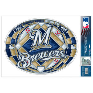 Milwaukee Brewers - Stained Glass 11x17 Ultra Decal at Sticker Shoppe