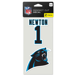 Cam Newton #1 Carolina Panthers - Set of Two 4x4 Die Cut Decals at ...