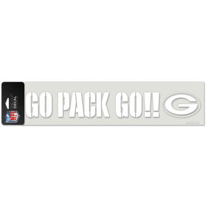 Green Bay Packers Go Pack Go - 4x17 White Die Cut Decal at Sticker Shoppe