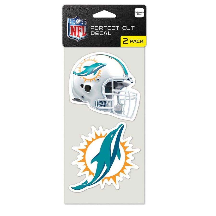 Miami Dolphins - Set of Two 4x4 Die Cut Decals at Sticker Shoppe