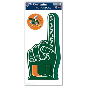 University Of Miami Hurricanes - Finger Ultra Decal 2 Pack at Sticker ...