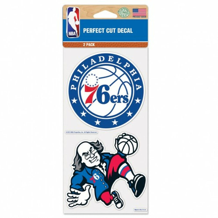 Philadelphia 76ers - Set of Two 4x4 Die Cut Decals at Sticker Shoppe