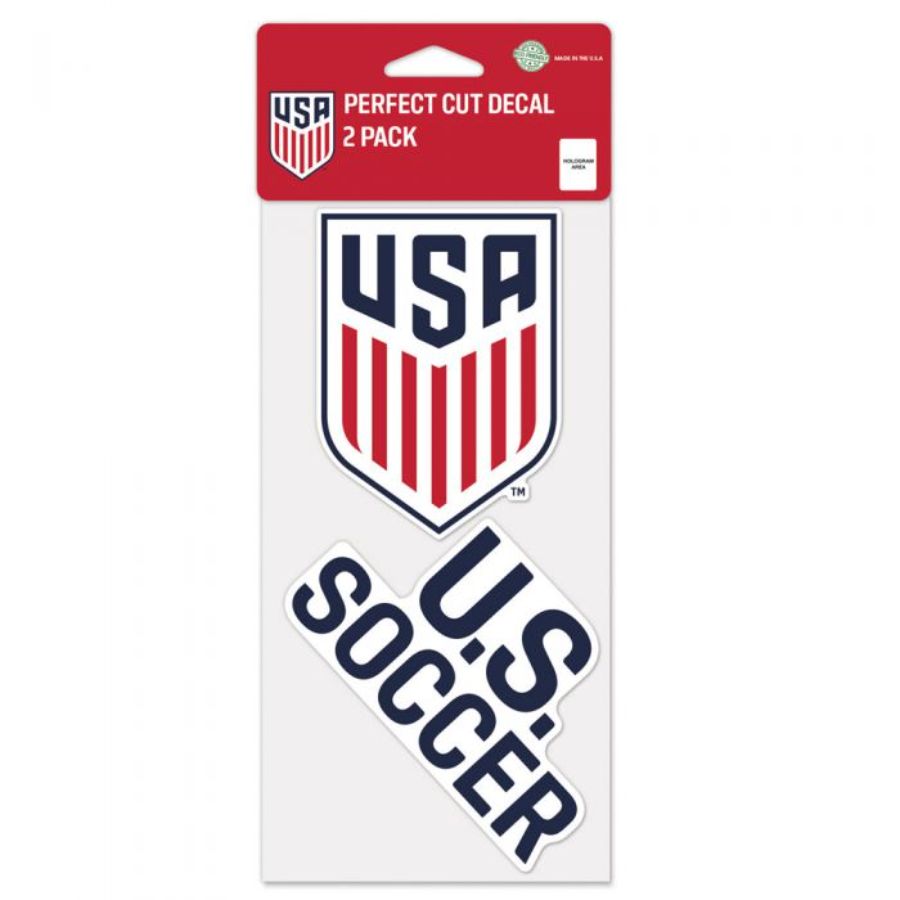 United States Soccer USA - Set of Two 4x4 Die Cut Decals at Sticker Shoppe