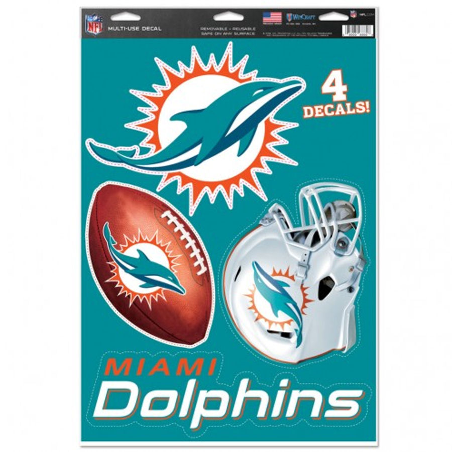 Miami Dolphins - Set of 4 Ultra Decals at Sticker Shoppe