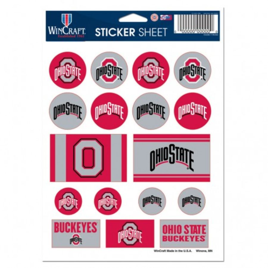 Ohio State University Buckeyes - 5x7 Sticker Sheet at Sticker Shoppe