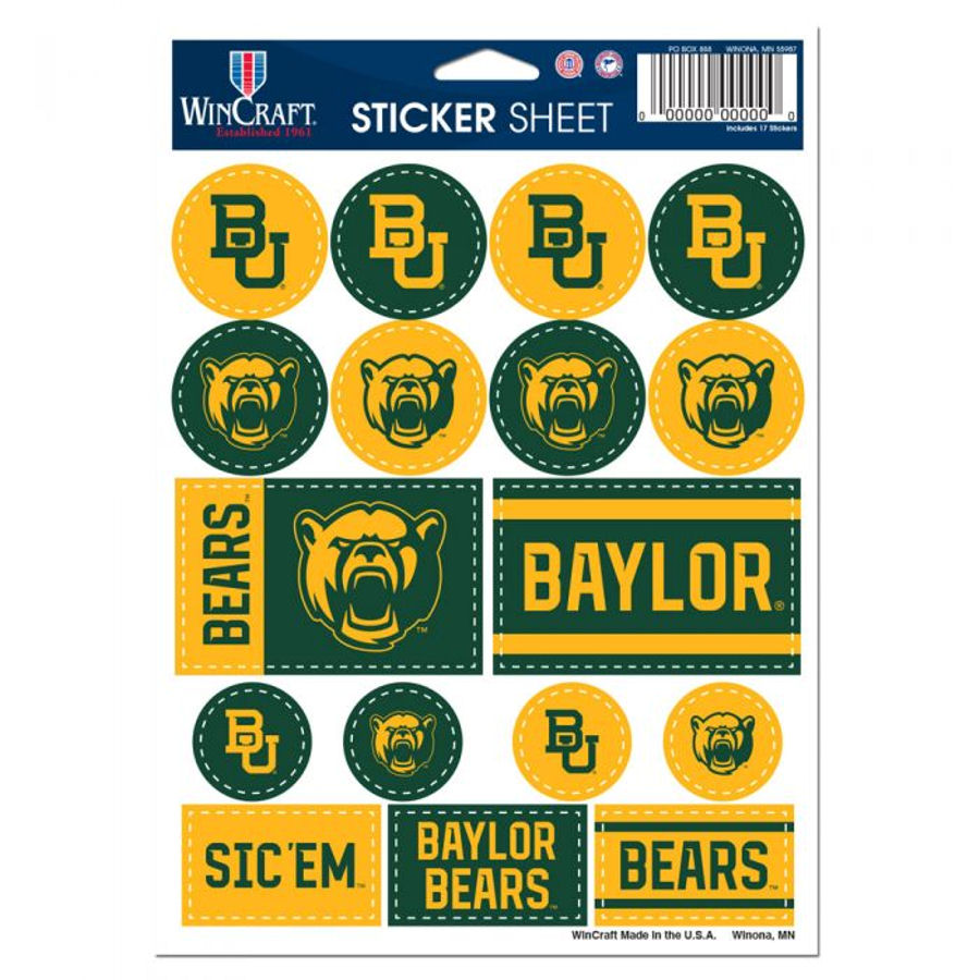 Baylor University Bears - 5x7 Sticker Sheet at Sticker Shoppe