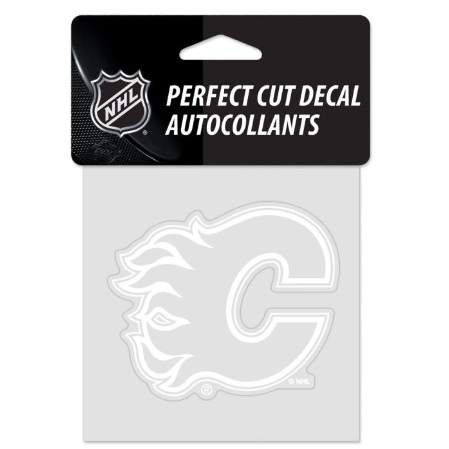 Calgary Flames - 4x4 White Die Cut Decal at Sticker Shoppe