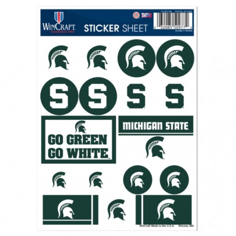 Michigan State University Spartans - 5x7 Sticker Sheet at Sticker Shoppe