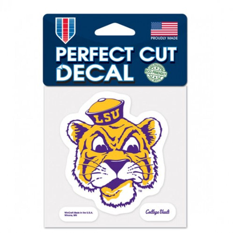 Louisiana State University LSU Tigers Retro Logo - 4x4 Die Cut Decal at ...