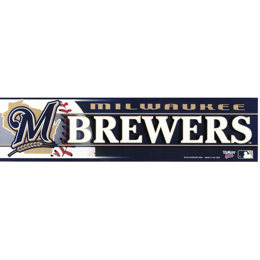 Milwaukee Brewers M Logo - 3x12 Bumper Sticker Strip at Sticker Shoppe