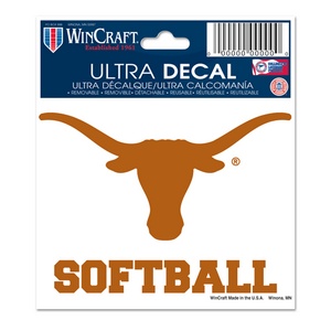 University Of Texas Longhorns Softball - 3x4 Ultra Decal at Sticker Shoppe