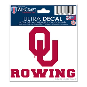 University Of Oklahoma Sooners Rowing - 3x4 Ultra Decal at Sticker Shoppe