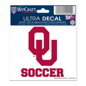 University Of Oklahoma Sooners Soccer - 3x4 Ultra Decal at Sticker Shoppe