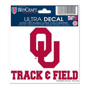 University Of Oklahoma Sooners Track & Field - 3x4 Ultra Decal at ...