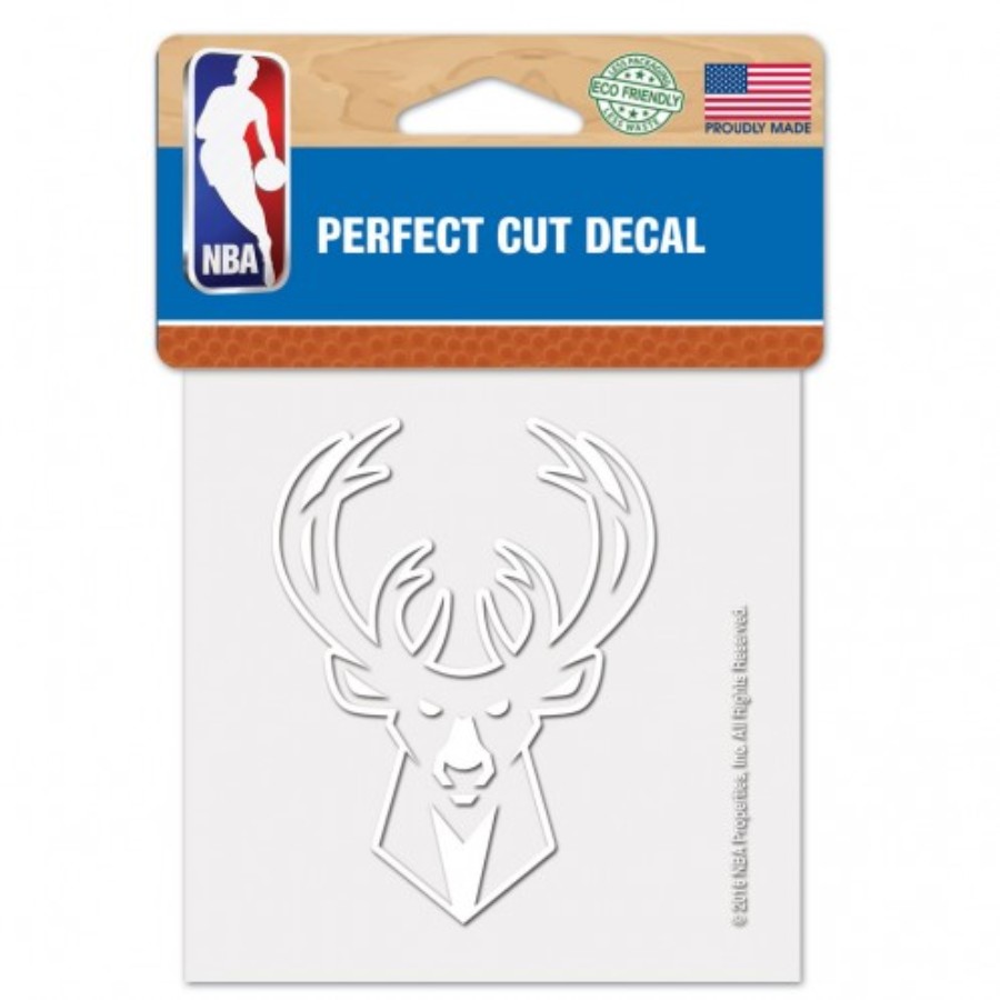 Milwaukee Bucks Logo - 4x4 White Die Cut Decal at Sticker Shoppe