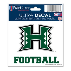 University Of Hawaii Warriors Football - 3x4 Ultra Decal at Sticker Shoppe