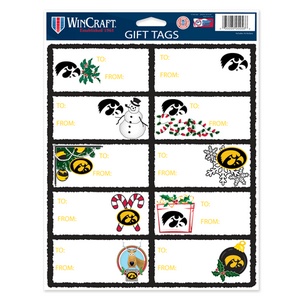 University Of Iowa Hawkeyes - Sheet of 10 Christmas Gift Tag Labels at ...