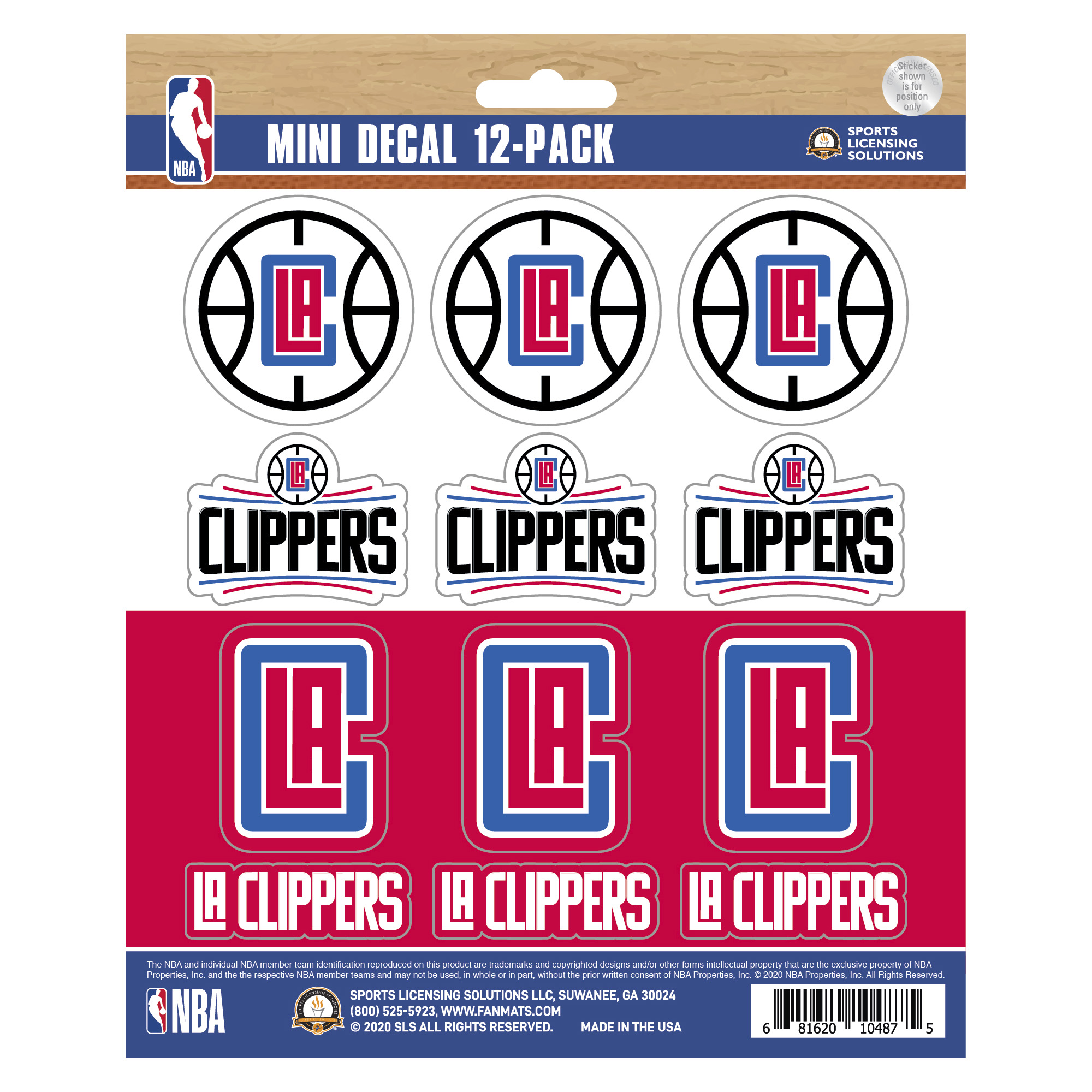 Los Angeles Clippers - Set Of 12 Sticker Sheet at Sticker Shoppe