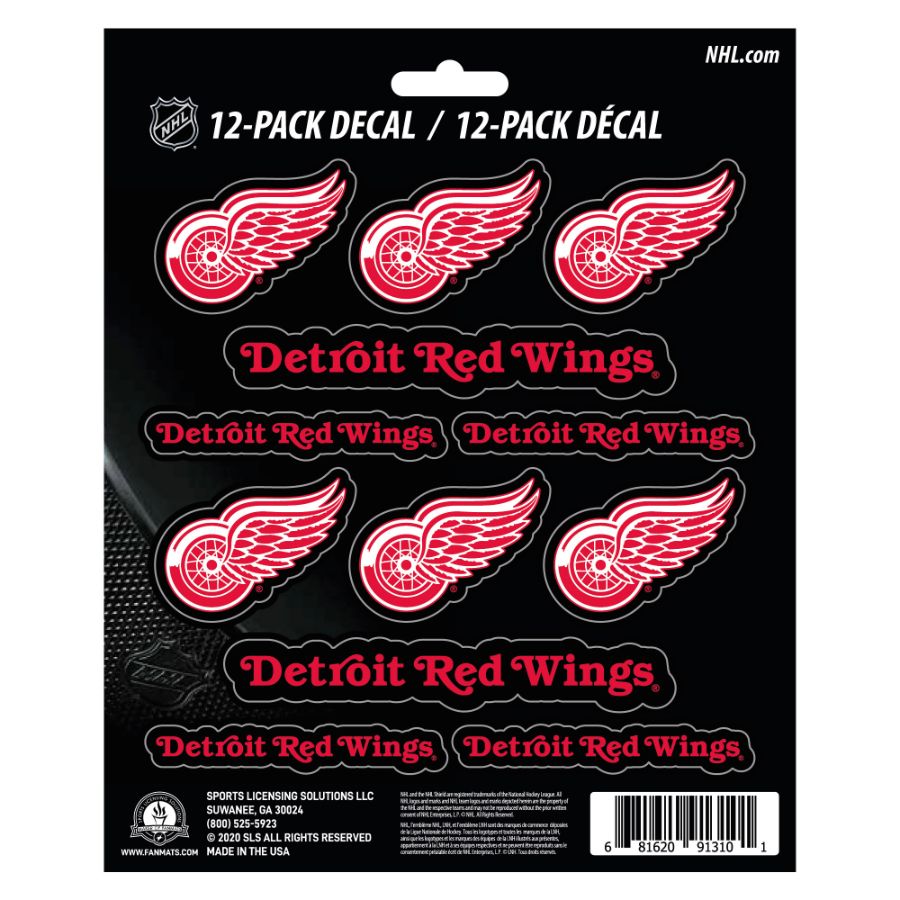 Detroit Red Wings - Set Of 12 Sticker Sheet at Sticker Shoppe