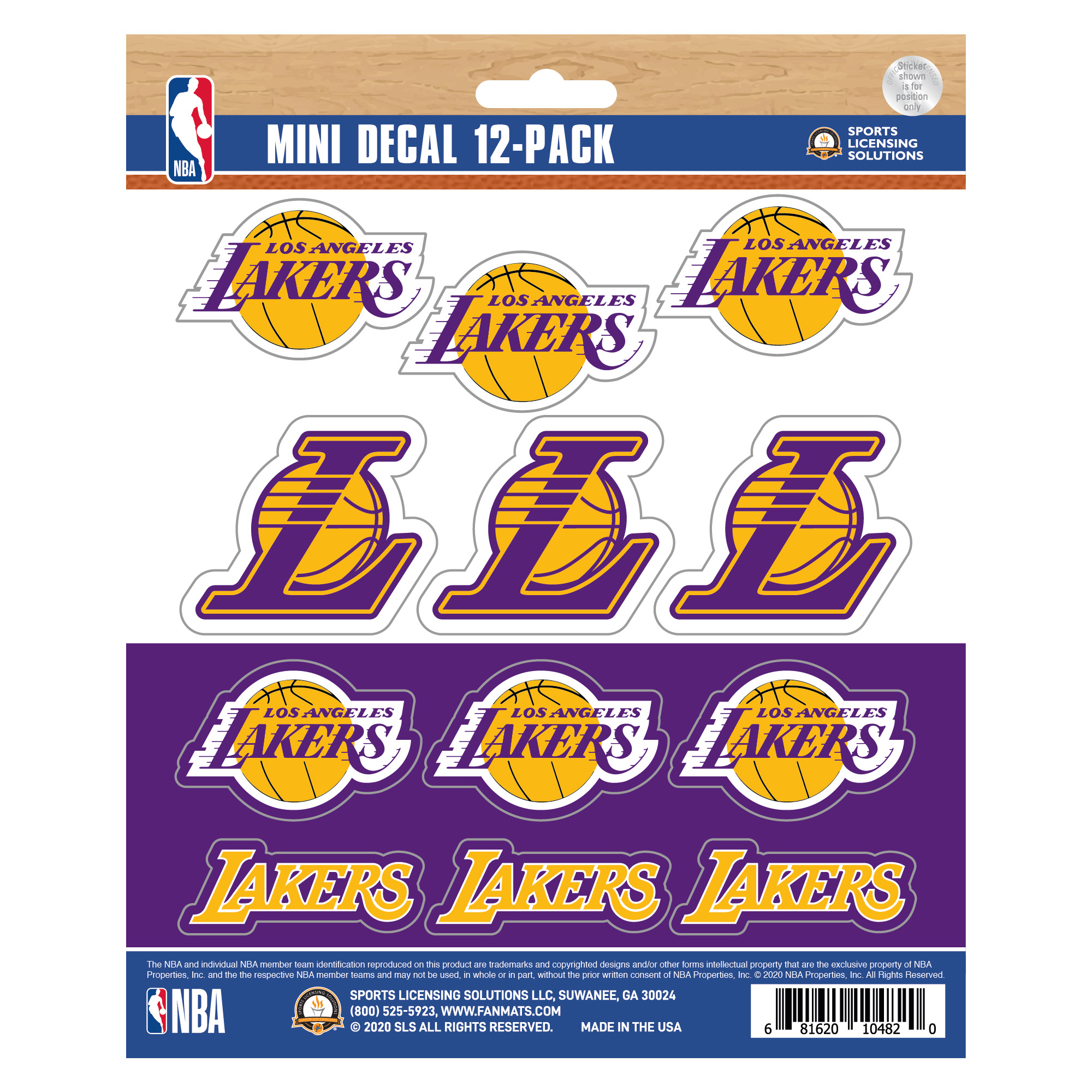 Los Angeles Lakers - Set Of 12 Sticker Sheet at Sticker Shoppe