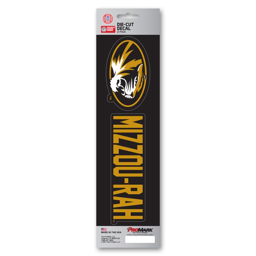 University of Missouri Tigers Mizzou-Rah Slogan & Logo - Set Of 2 Vinyl ...