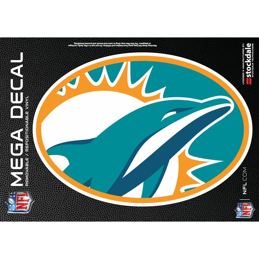 Miami Dolphins Logo - 4x5.5 Inch Oval Sticker at Sticker Shoppe