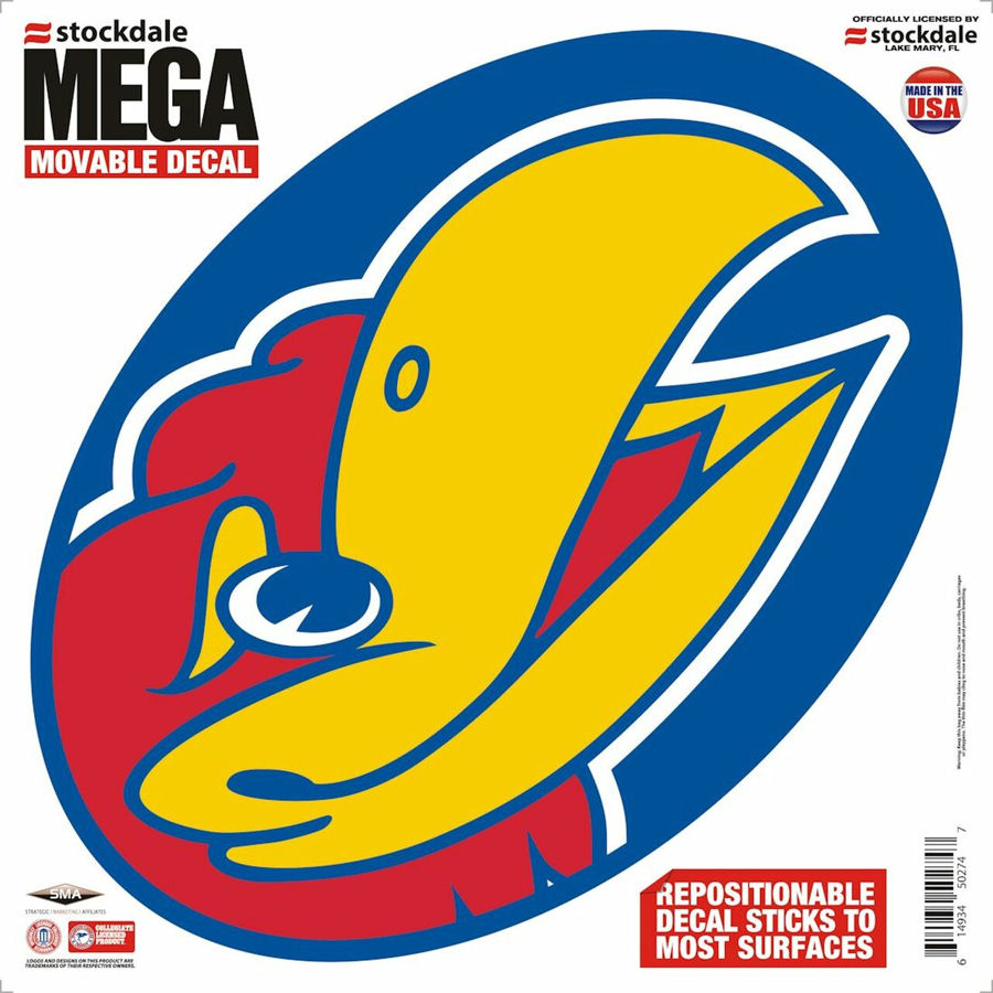 University Of Kansas Jayhawks - 9x12 Inch Oval Sticker at Sticker Shoppe